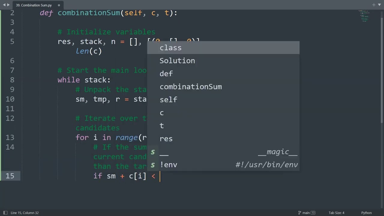 Leetcode 39. Combination Sum in Python | Python Leetcode | Python Coding Tutorial | Python Code ASMR