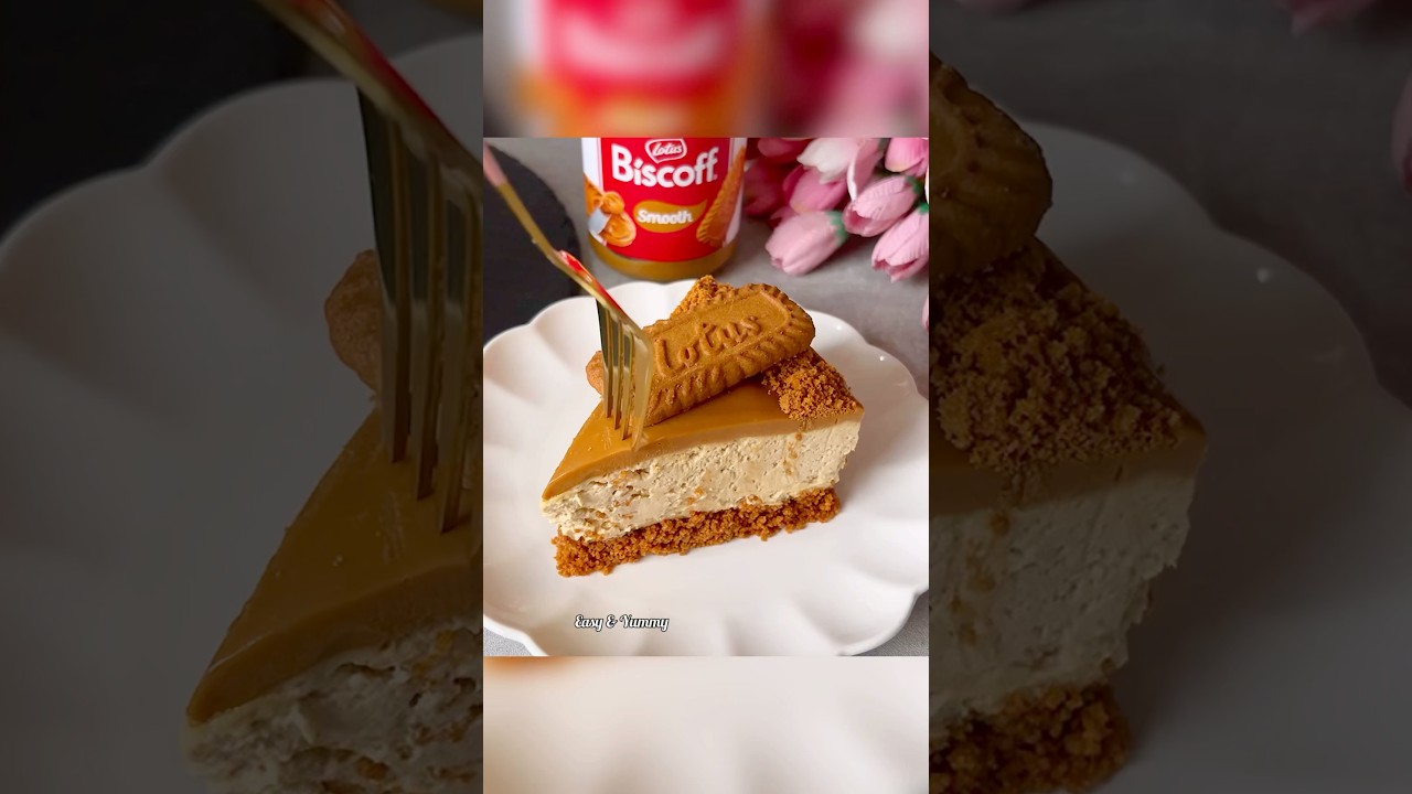 No-Bake Lotus Biscoff Cheesecake. Easy and Yummy! 🤩