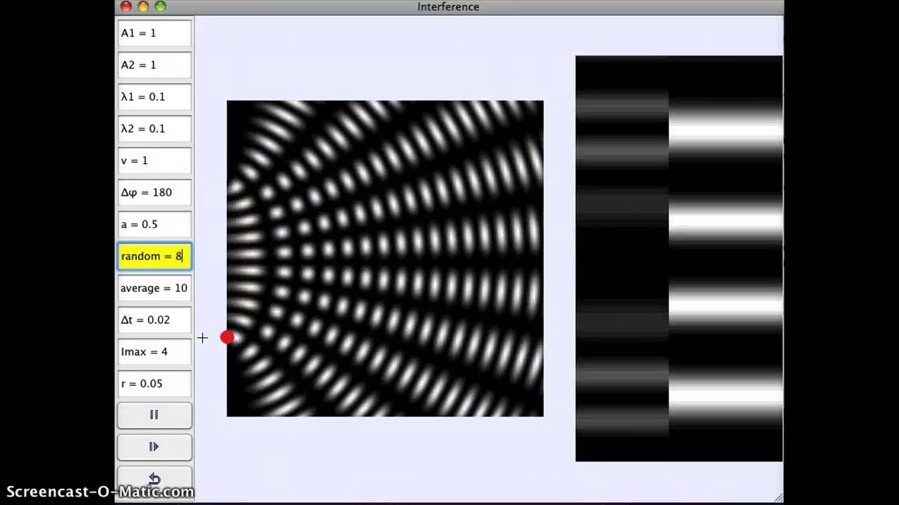 Two source interference simulation