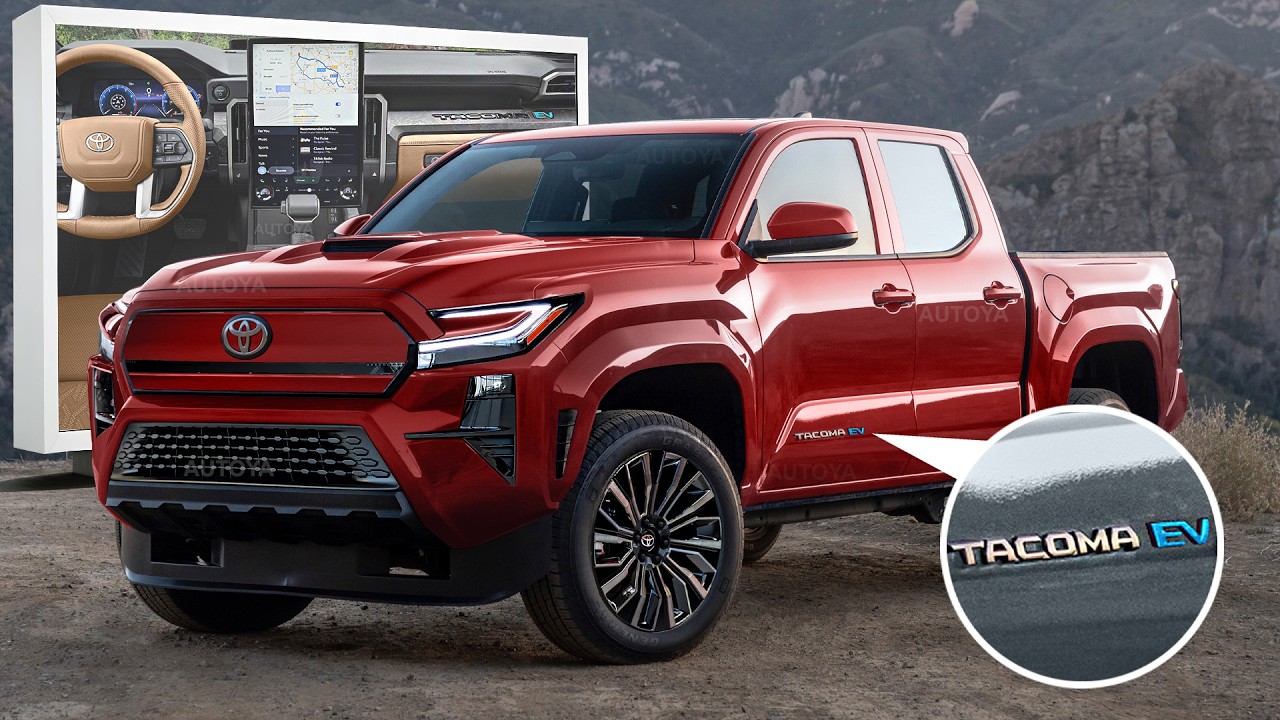 2026 or 2027 Toyota Tacoma EV Springs to Life Across an Off-Road Trail ...