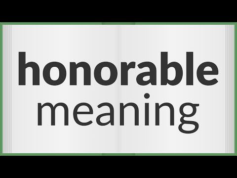 Honorable | meaning of Honorable