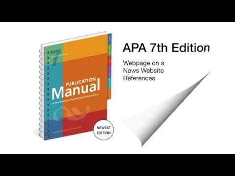 APA 7th Edition: Webpage on a News Website References