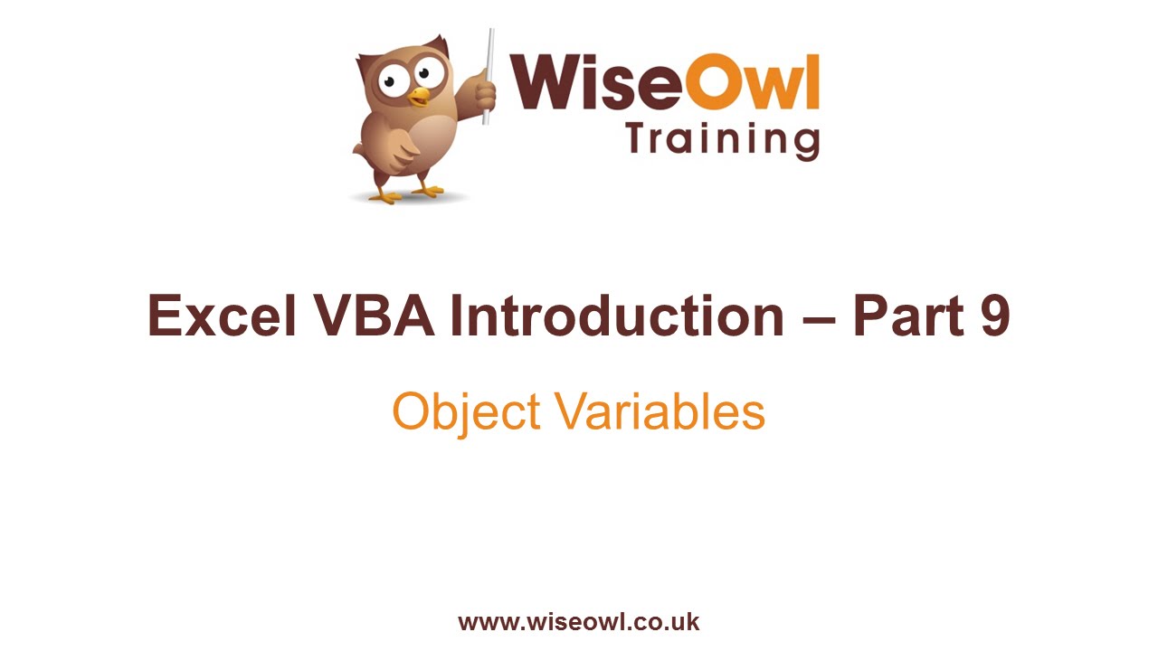 Excel VBA Introduction Part 9 - Object Variables