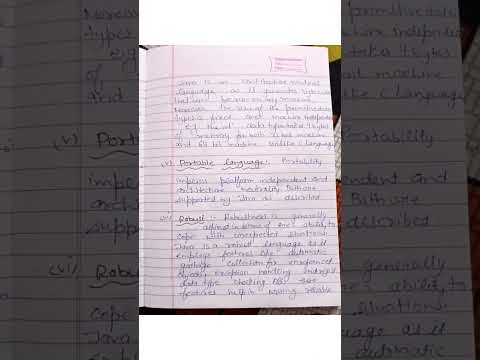 JAVA PROGRAMMING #BCA #java definition and features #hand made notes