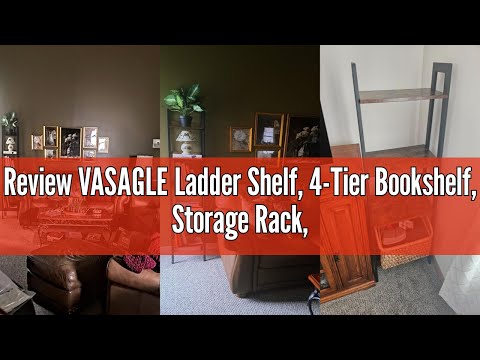 Review VASAGLE Ladder Shelf, 4-Tier Bookshelf, Storage Rack, Bookcase with Steel Frame, for Living R