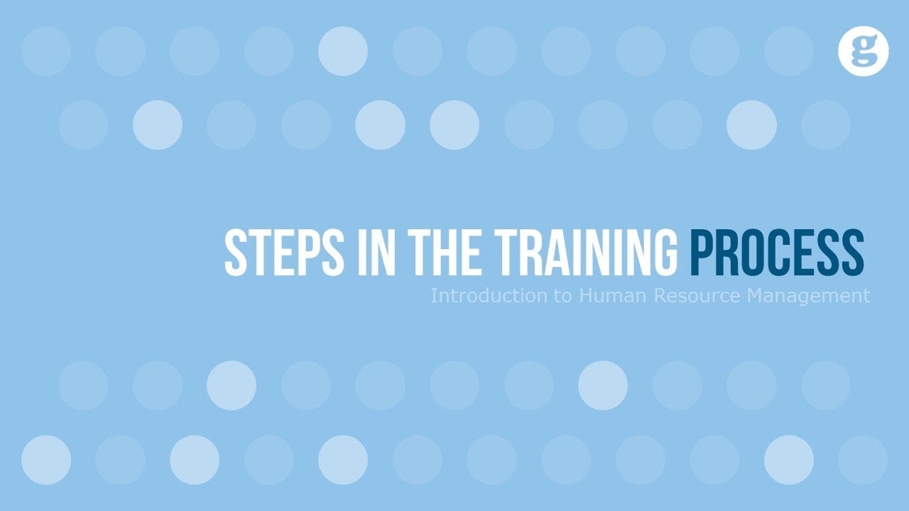 Steps in the Training Process