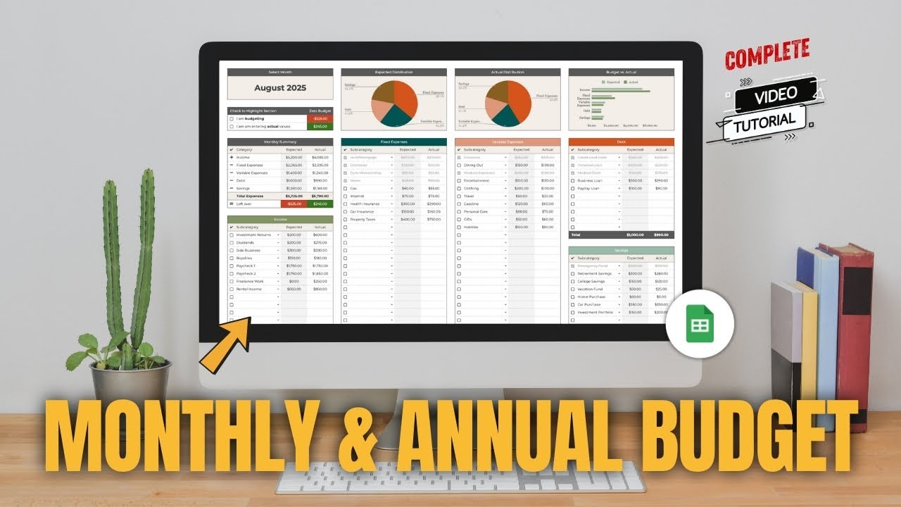 Create Your Own Monthly & Annual Budget Template - Part 1 of 2: Monthly Tab Setup