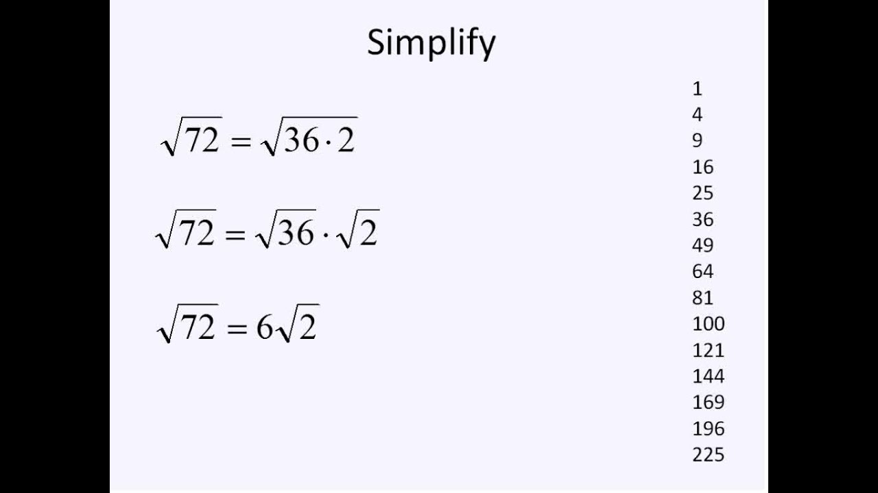 Irrational Square Roots (Simplifying Math)