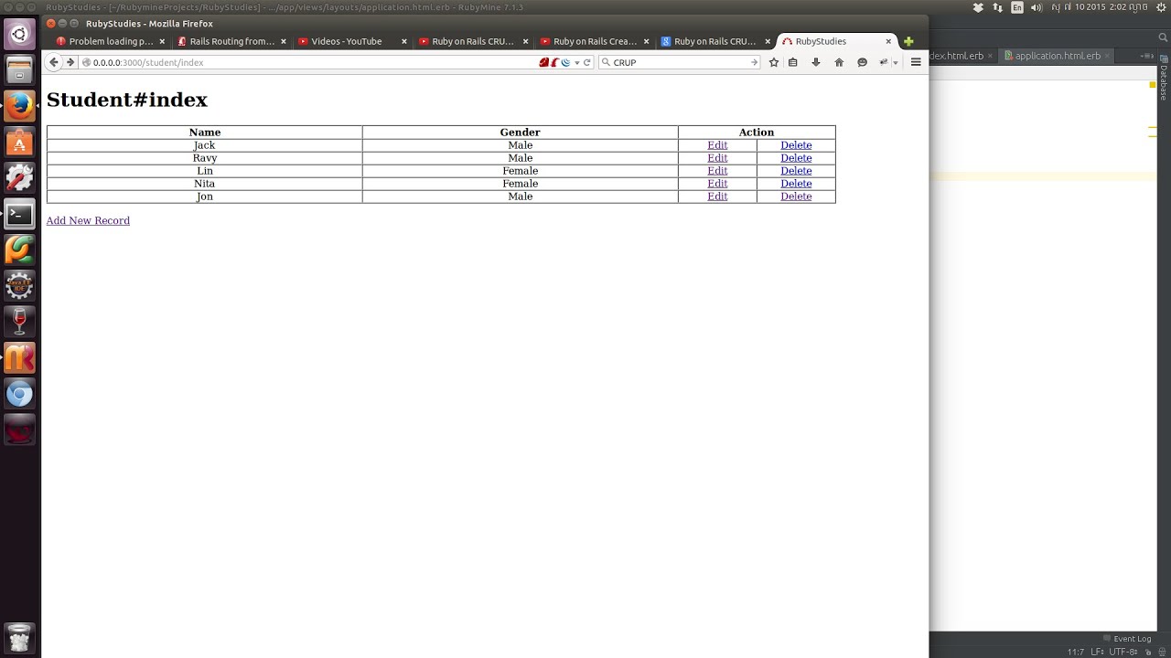 Ruby on Rails CRUD Create Read Update Delete Insert -CRUD