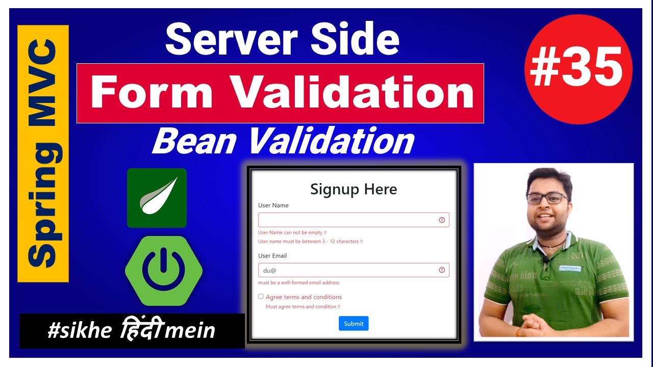 Server Side Form Validation | Spring MVC | Spring Boot Tutorial