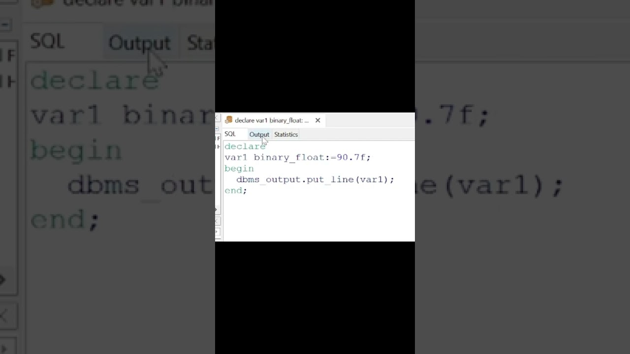 PL/SQL: Binary Double and Binary Float datatype  #shorts