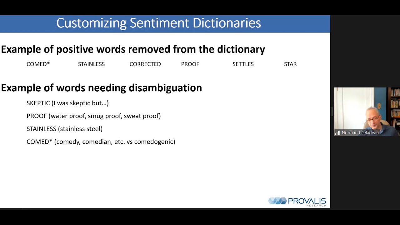 CAQDAS webinar 015 Sentiment Analysis - Normand Peladeau