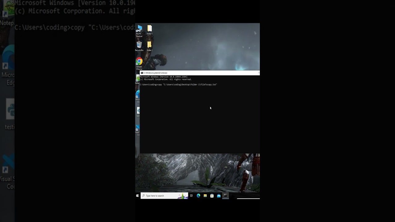 copy a file from one place to another using CMD(command prompt basics)part 4 #commandprompt #windows