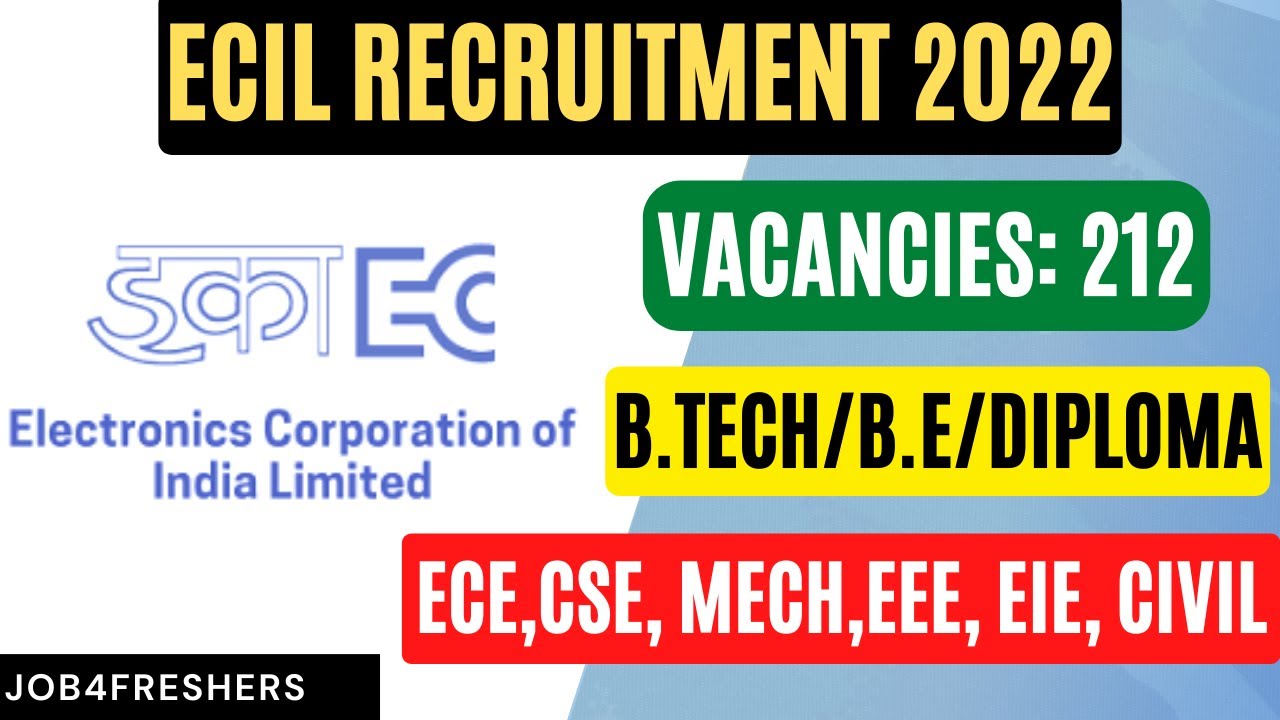 ECIL Recruitment 2022 for Apprentice | Apply Online | Job4freshers