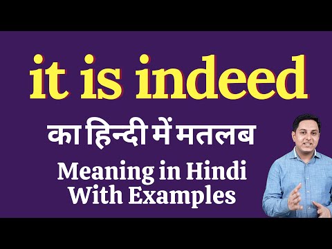 it is indeed meaning in Hindi | it is indeed ka kya matlab hota hai | online English speaking classe