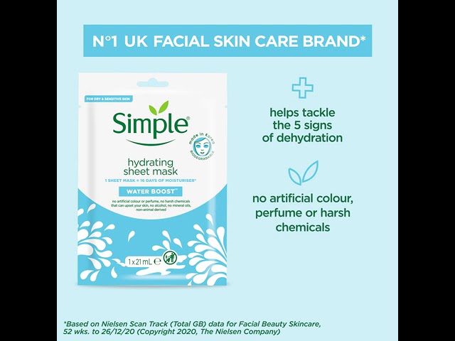 Simple Water Boost Hydrating Sheet Mask 1pc