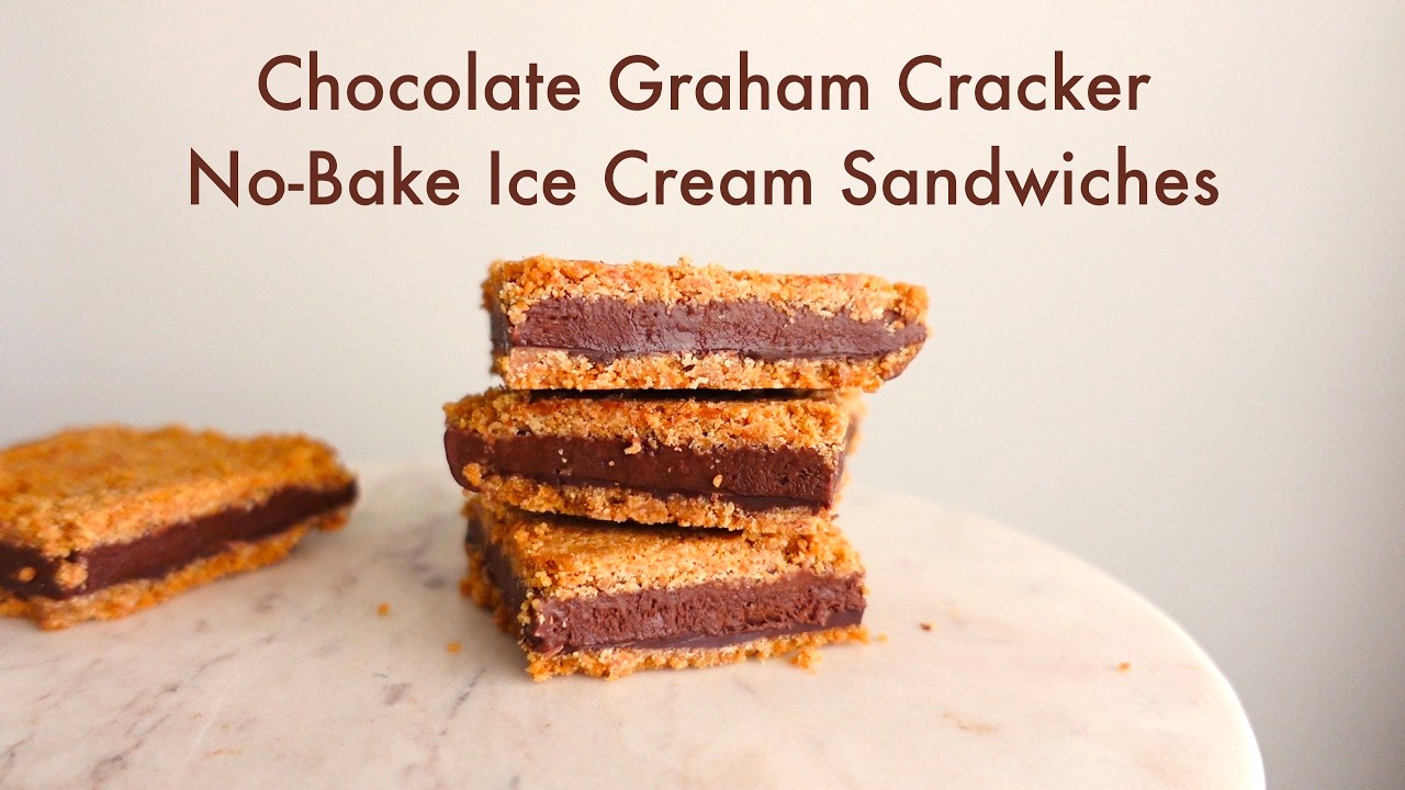 How to Make Graham Cracker Ice Cream Sandwiches | No Bake Recipe Quick & Easy Ice Cream Sandwich