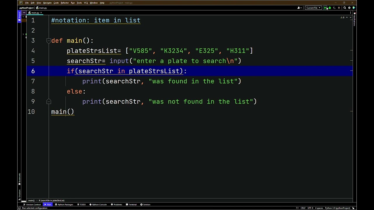 Python - Finding Items In Lists With The in Operator