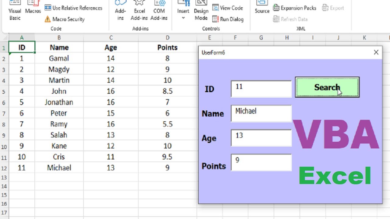 How to Search Data in Excel Using UserForm Button (VBA Code)