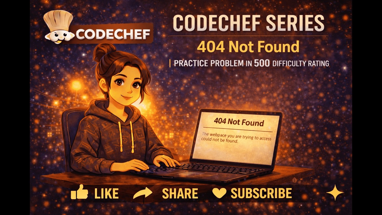 404 Not Found | CodeChef Problem Solution | 500 Rating | Competitive Programming