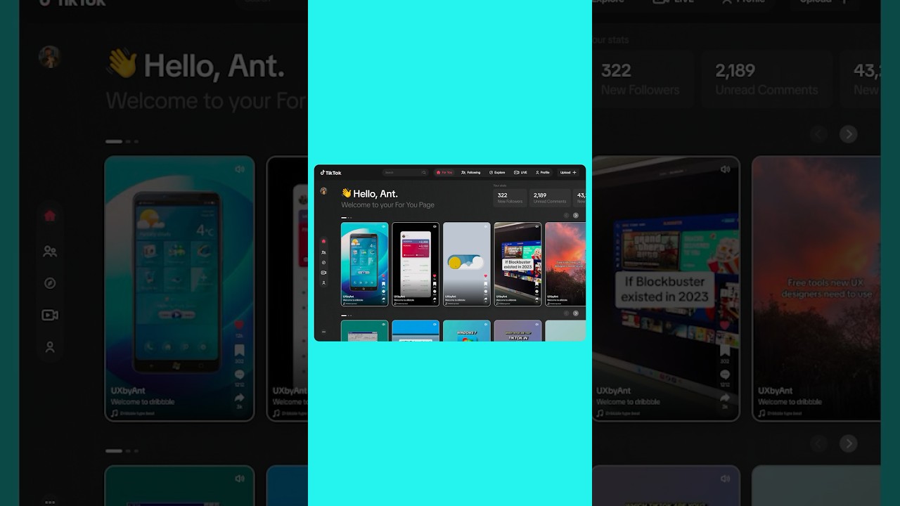 If Dribbble designers designed TikTok #dribbble #uidesign #uiux