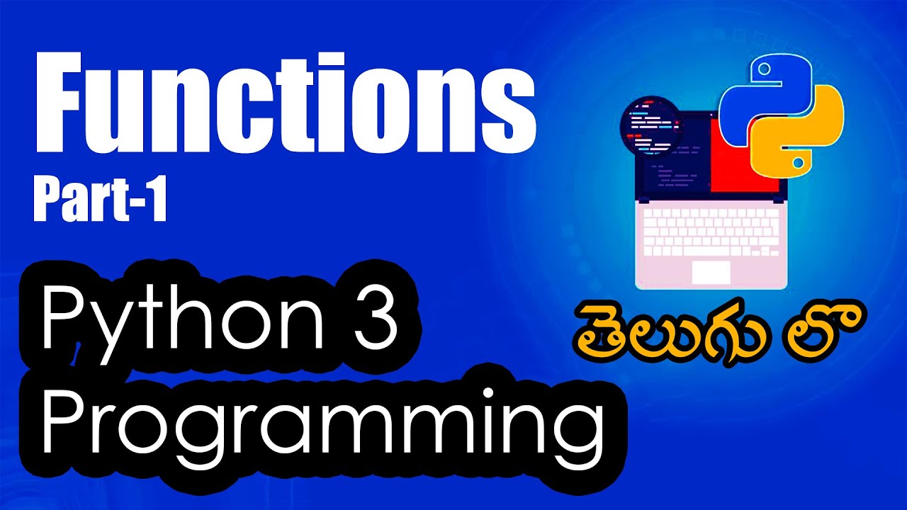 Functions in Python - Part 1 | Python Tutorials | Python for Data Science | Telugu