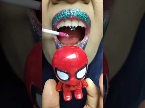 ASMR Anomaly | Spiderman Lip Clear Cream Turns into Glossy Candy Magic! #short #shorts 1054