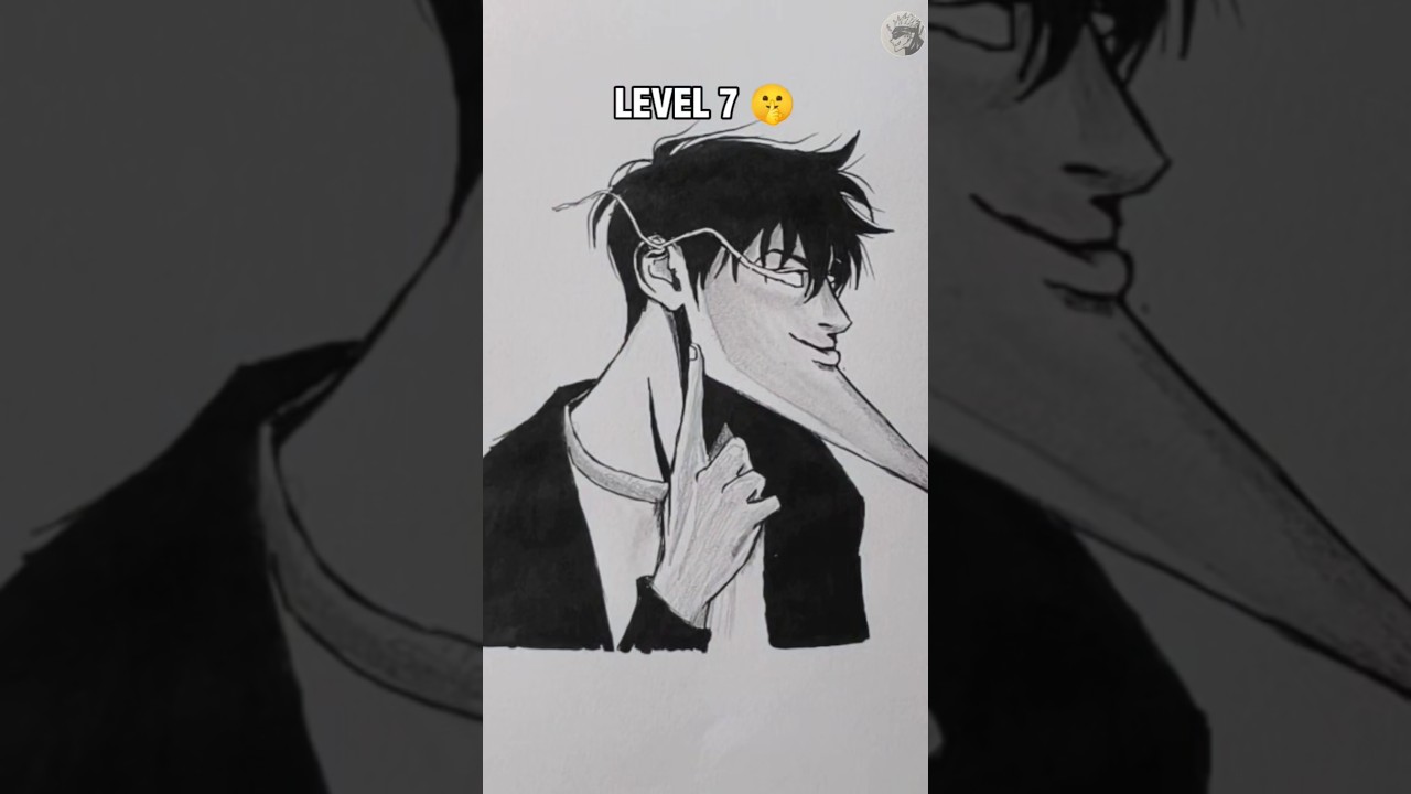 Sung Jin-woo drawing in different level 2025 #ytshorts #animeeart #art #jinwoo #sololeveling #sketch