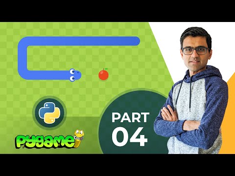 Learn Snake and apple game in python pygame 4 Draw snake and apple | Python project tutorial ...