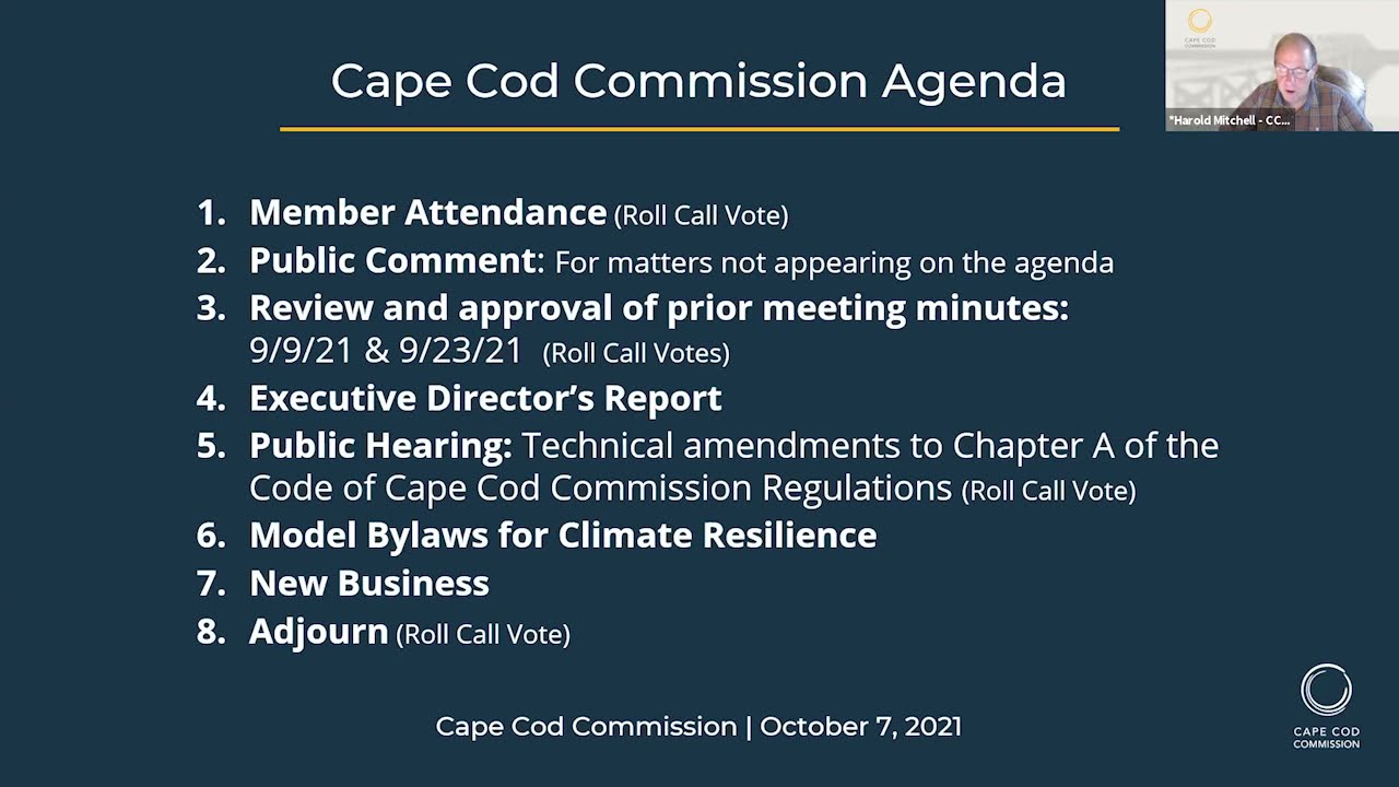 Cape Cod Commission Meeting, 10/07/2021