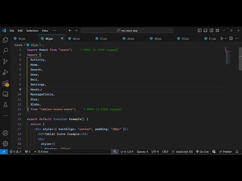 Build a React.js Tabler Library to Show SVG Vector Icons Using tabler-icons-react in JSX