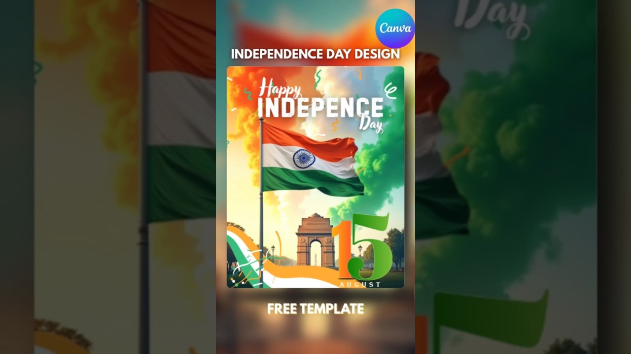 79th Independence Day  | Animated Poster Design in Canva + AI | Free Template