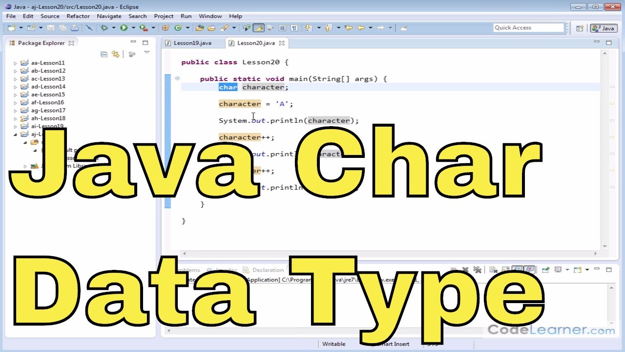 20 - The Character Data Type in Java Programming