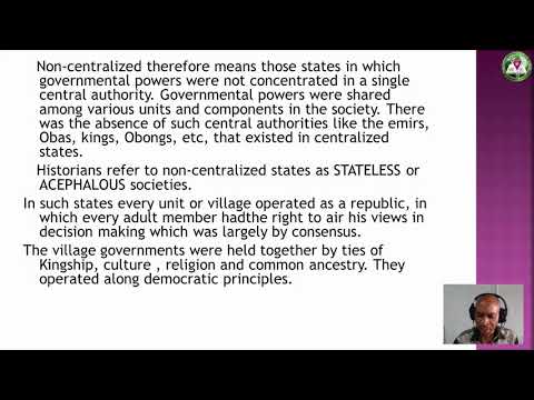 HISTORY OBASI NON CENTRALIZED STATES IN PRE COLONIAL NIGERIA