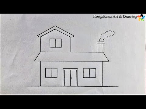 How to draw a House Picture ???? Ghar Drawing ???? My Home