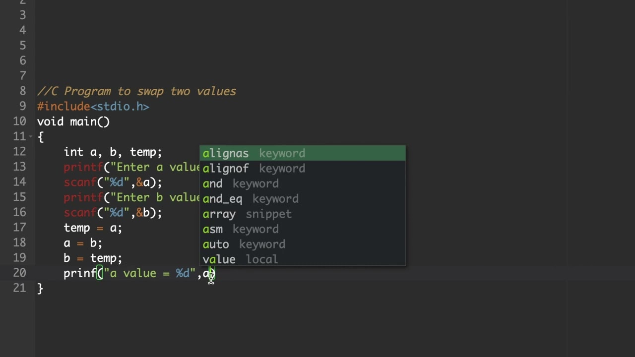 C #program to Swap two numbers | Learn Logic | Lec 6 | C Program