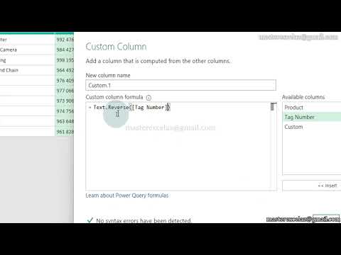 How to reverse text and number using power query formula in excel