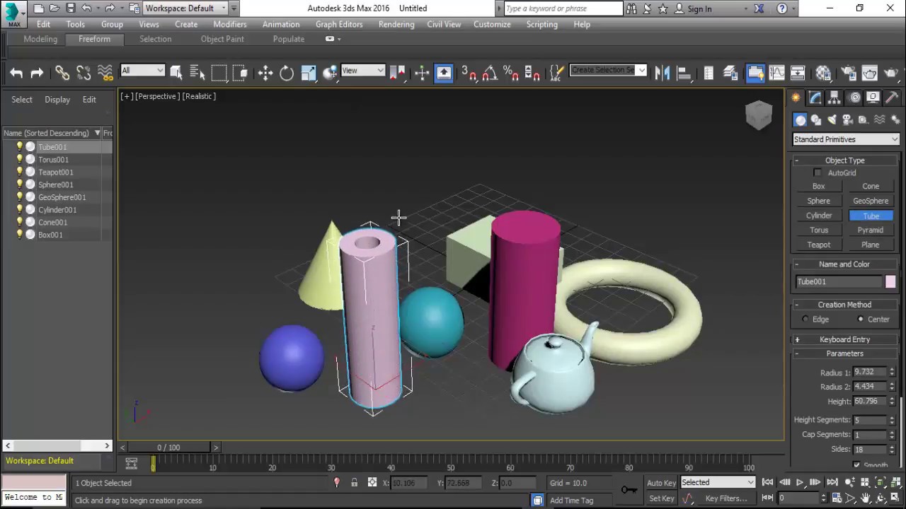 3ds Max Basic Tutorial and basic shape of objects