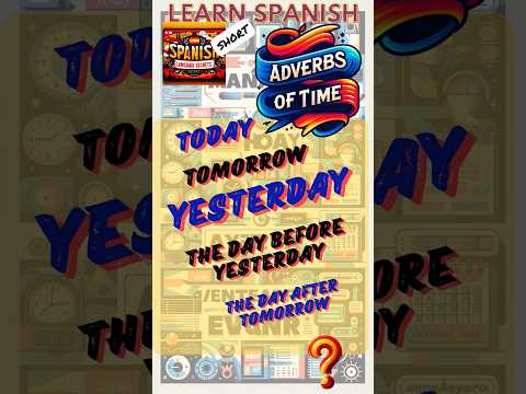 Today, Tomorrow, Yesterday - How do you say these in Spanish? #learnspanish