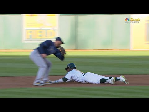 TB@OAK: R. Davis steals second and third in the 1st