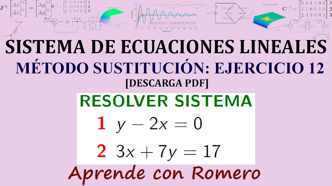 Solución de Ecuaciones Lineales mediante Método Sustitución (Ejercicio 12) [PDF Descarga]