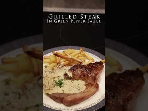 Steak in Creamy Green Pepper Sauce | Classic French Dish and Easy to Make #shorts