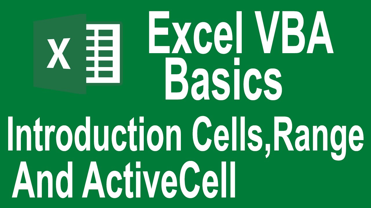 excel vba programming Basics Tutorial # 2 | Introduction to Cells,Range and active cell