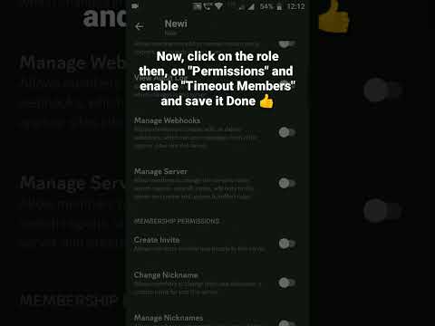 How to enable Timeout Members permission in a role in Discord Mobile #roduz #discord #howto #how