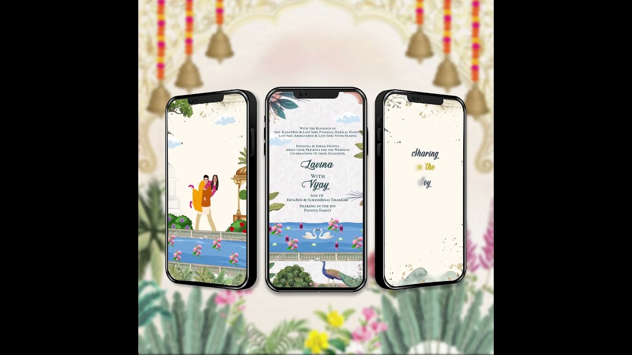 Digital Wedding Invitation Video | Online Animated Video Invitation Maker | AI- 1014