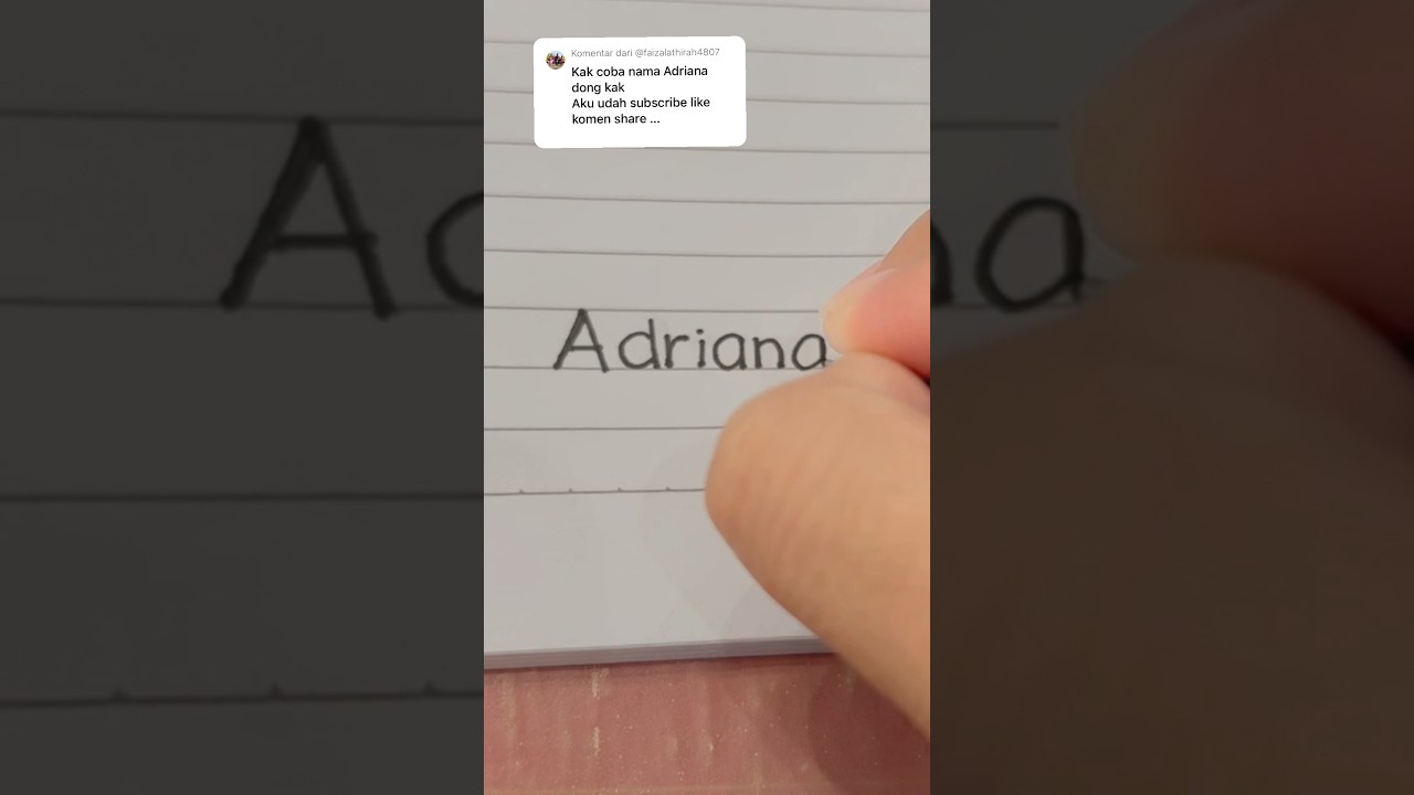 Menulis Nama ADRIANA | Next nama siapa? #shorts #menulis #nama #handwriting #handlettering #viral