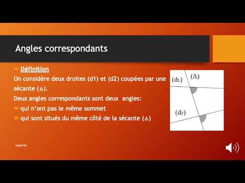 Leçon: Sécante à deux droites parallèles et angles, très simple