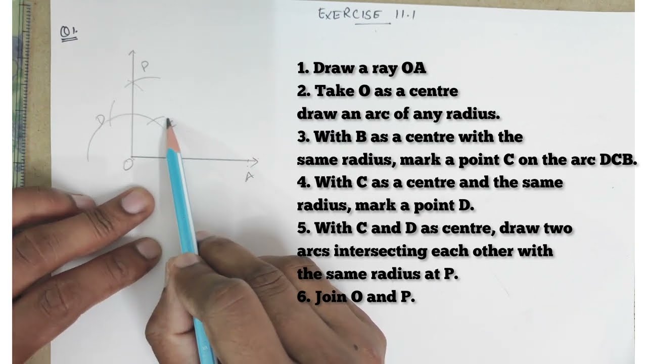HOW TO DRAW A 90 DEGREE ANGLE #class9 #constructions