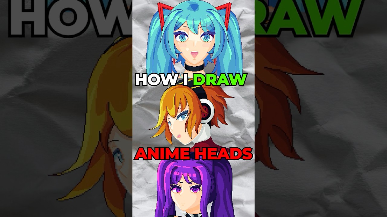 How I Draw Anime Heads in Pixel Art (High-Res Tutorial for All Artists!) ✍️🎮