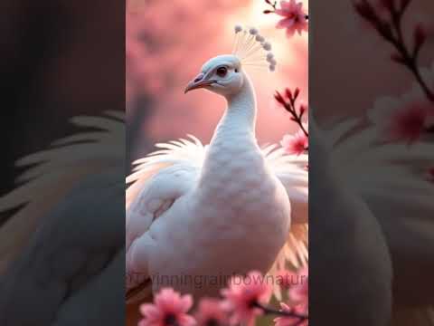 White Peacock in Blooming Paradise🌸🦚 |Nature’s Most Magical Moment#aivideo #nature #aishorts #birds